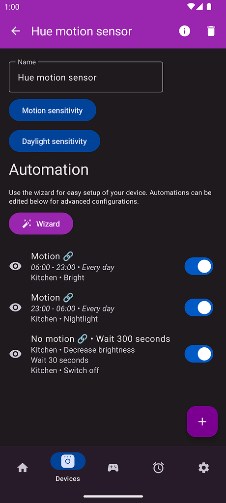 Set up motion sensor with different actions depending on time/day - Automation - Hue Essentials ...