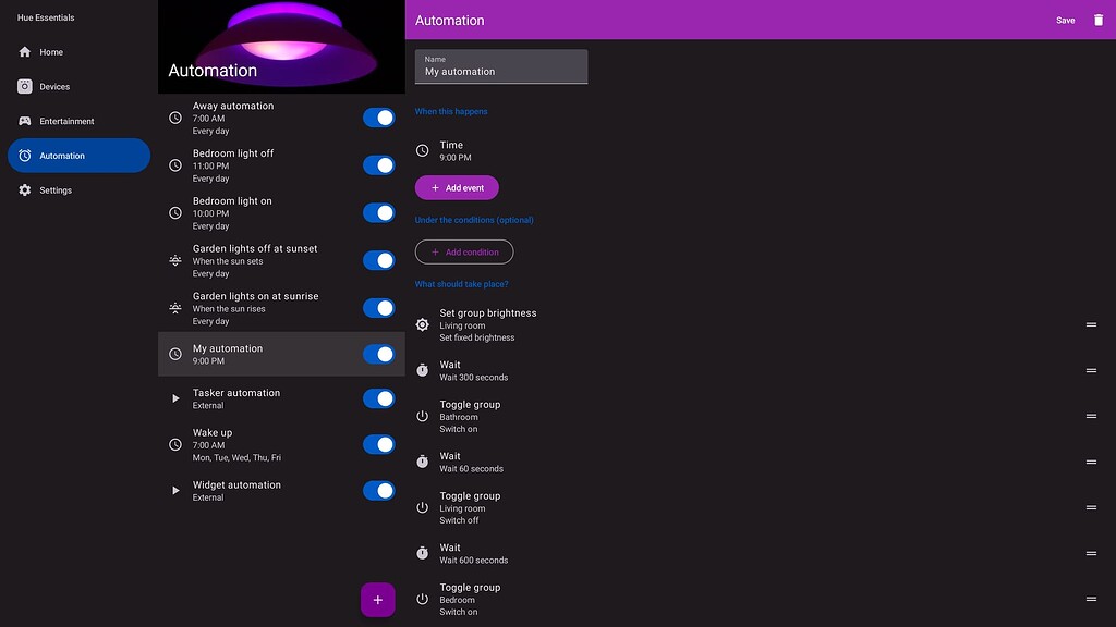 Automation in Hue Essentials - Automation - Hue Essentials Community